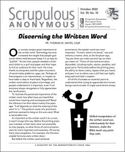 Latest SA Newsletter – Scrupulous Anonymous